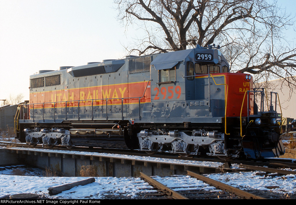 UTAH 2959, EMD SD35, ex SP 2959, after rebuild/repaint at OmniTrax rebuild shop